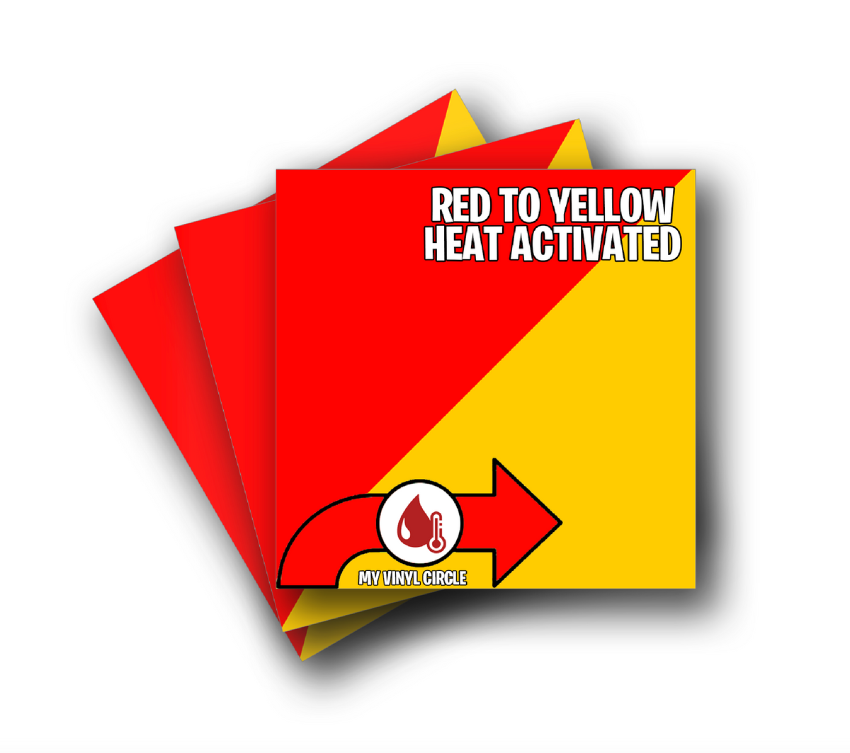 Red to Yellow Heat Activated Color Changing Adhesive Vinyl 12"x12" She ...